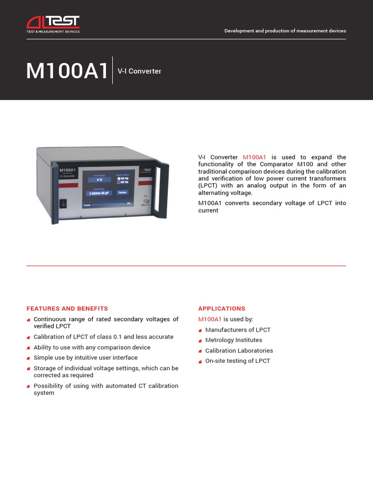 RL M100A1 EN - Brochure | PDF | Calibration | Electromagnetism