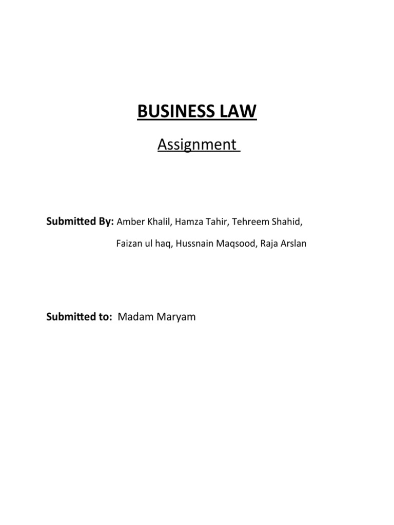 Business Law: Assignment | PDF | Comparative Law | Contract Law