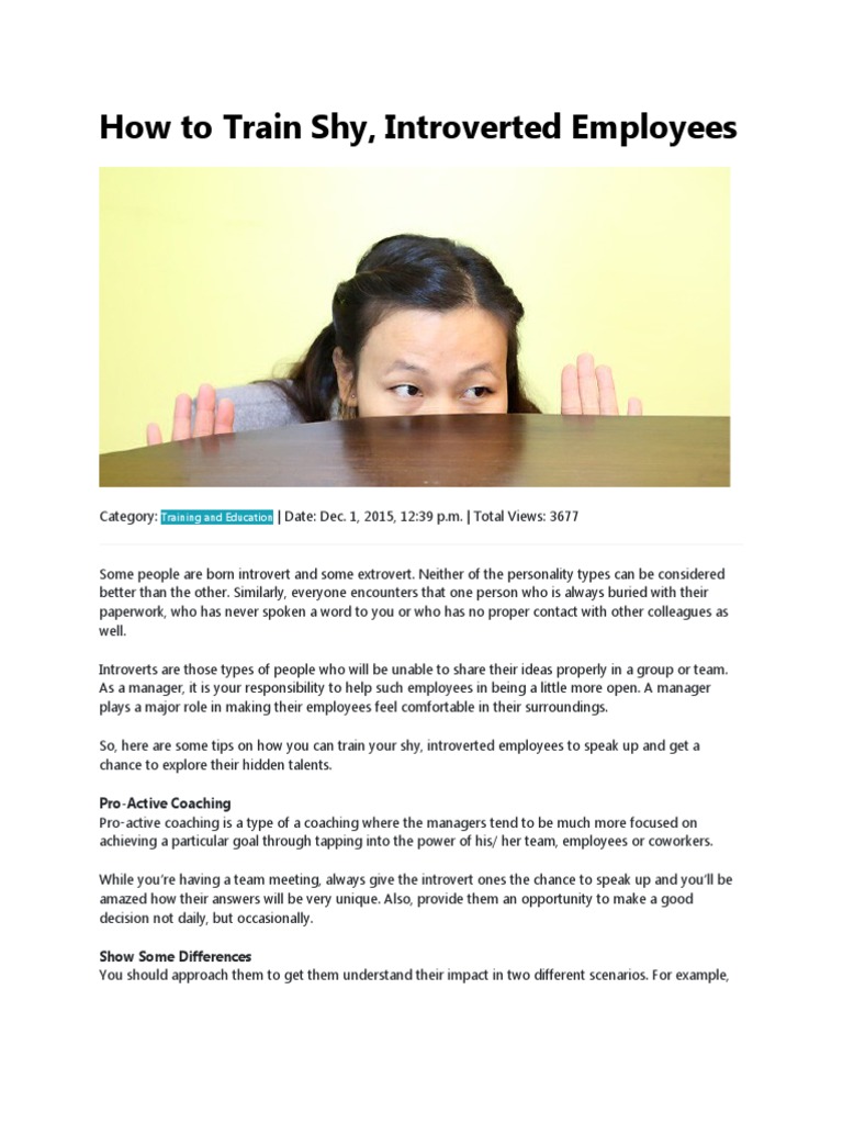 How To Train Shy | PDF | Extraversion And Introversion | Behavior Modification