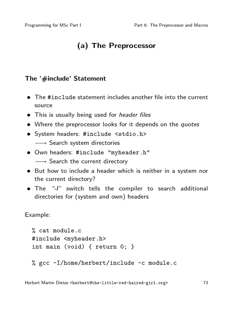 Msc Part I Preprocessor And Macros Pdf Macro Computer Science Programming Paradigms