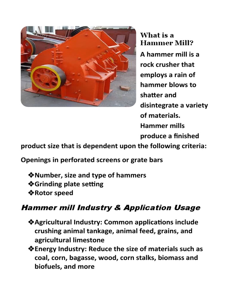 Hummer Mill | PDF | Mill (Grinding) | Economic Sectors