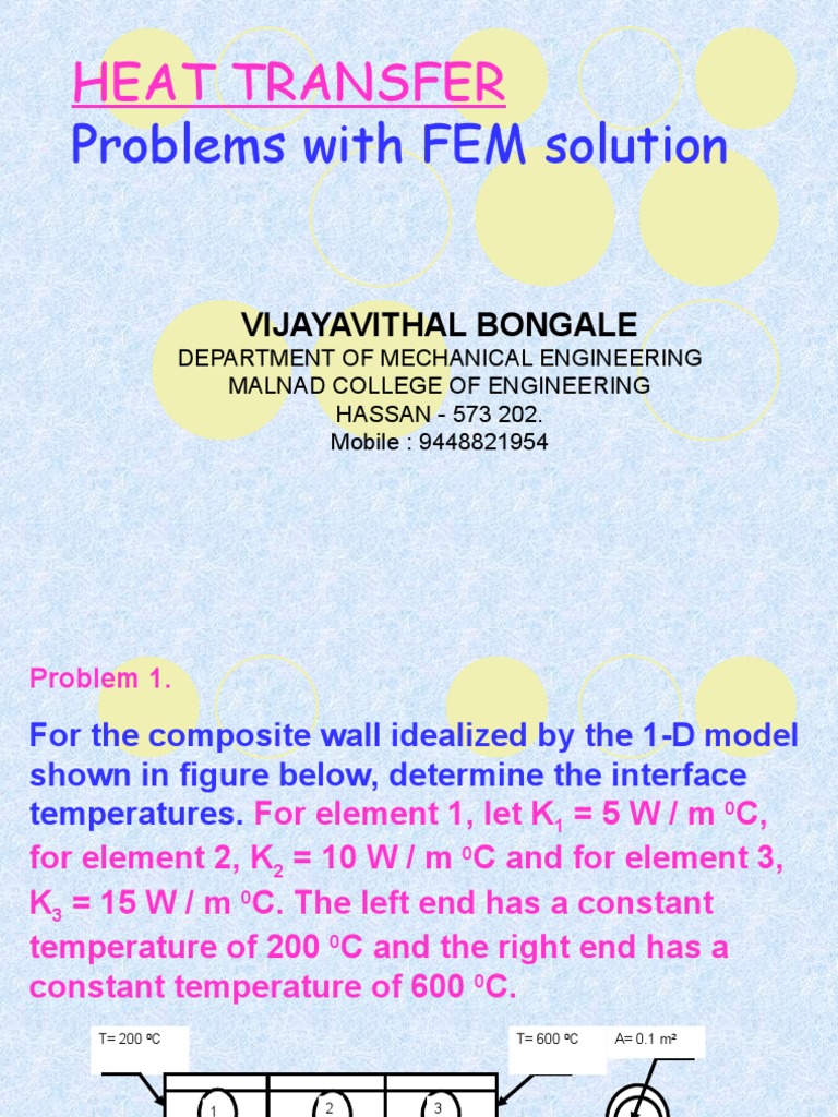 Problems With FEM Solution: Heat Transfer | PDF | Finite Element Method | Continuum Mechanics