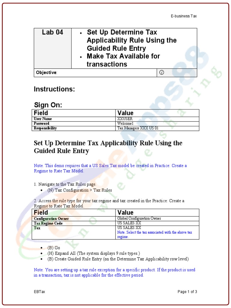 Microsoft Word - eBTax Lab 04 | PDF | Electronic Business | Taxes