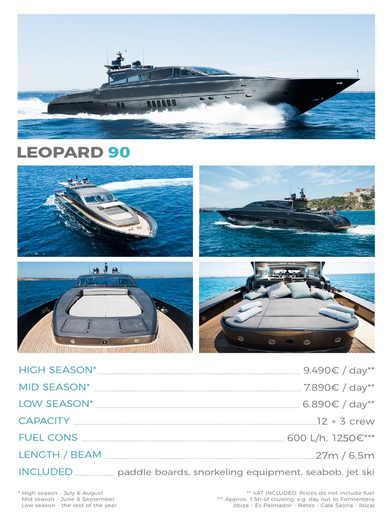 Leopard: High Season Mid Season Low Season Capacity Fuel Cons Length ...