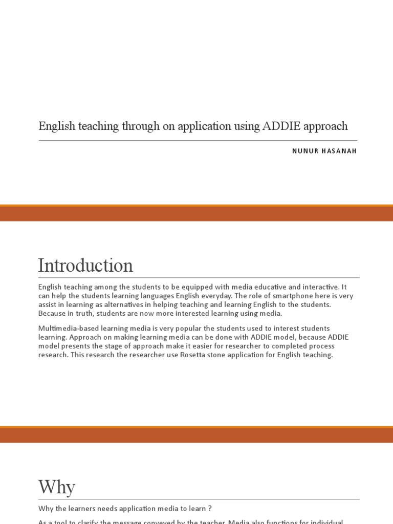 English Teaching Through On Application Using ADDIE Approach | PDF ...