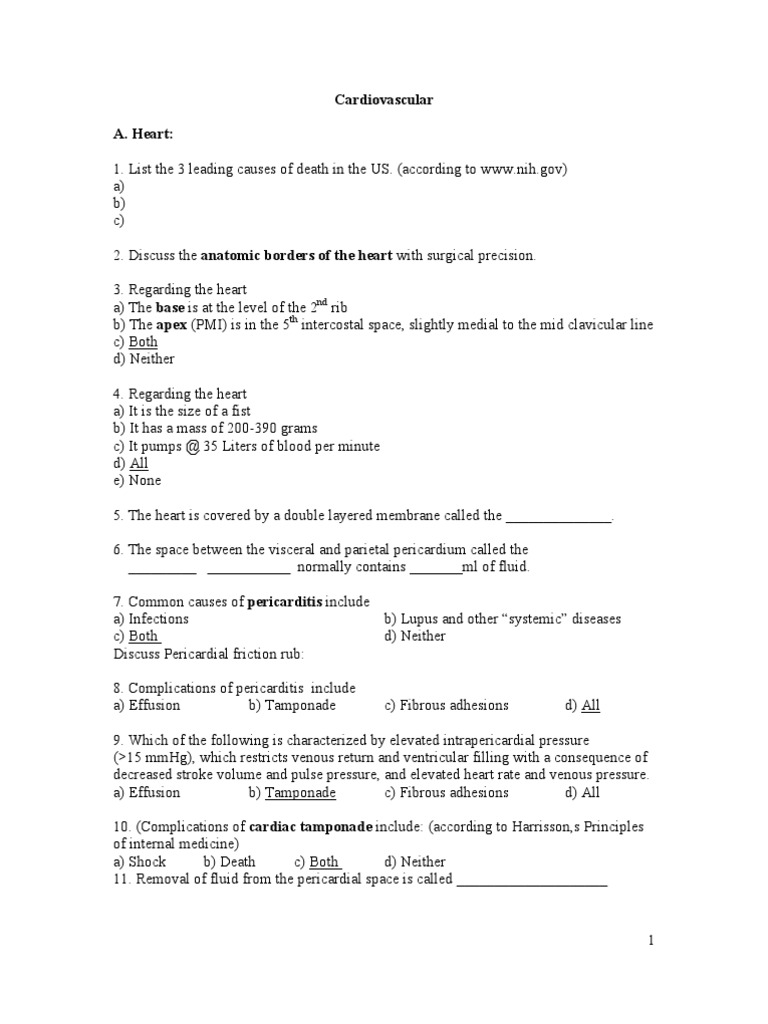 Cardiovascular Notes | PDF | Heart Valve | Heart