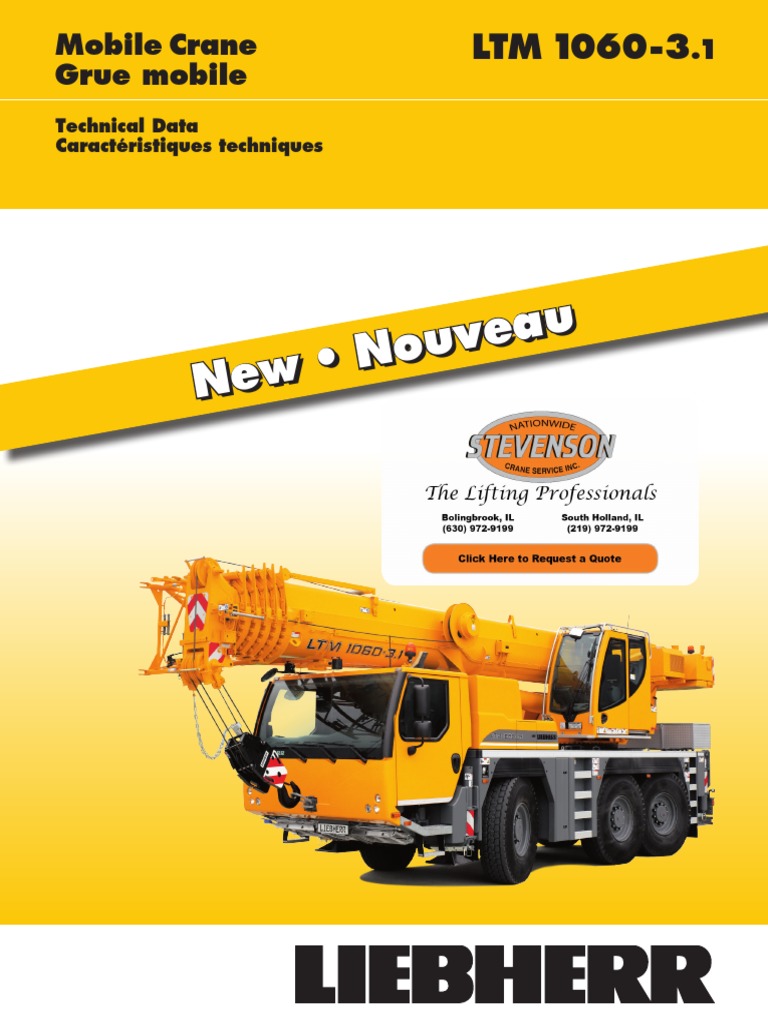 Liebherr LTM - 1060 3.1 Load Charts PDF | PDF