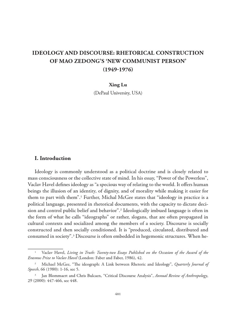Ideology and Discourse: Rhetorical Construction of Mao Zedong'S New ...