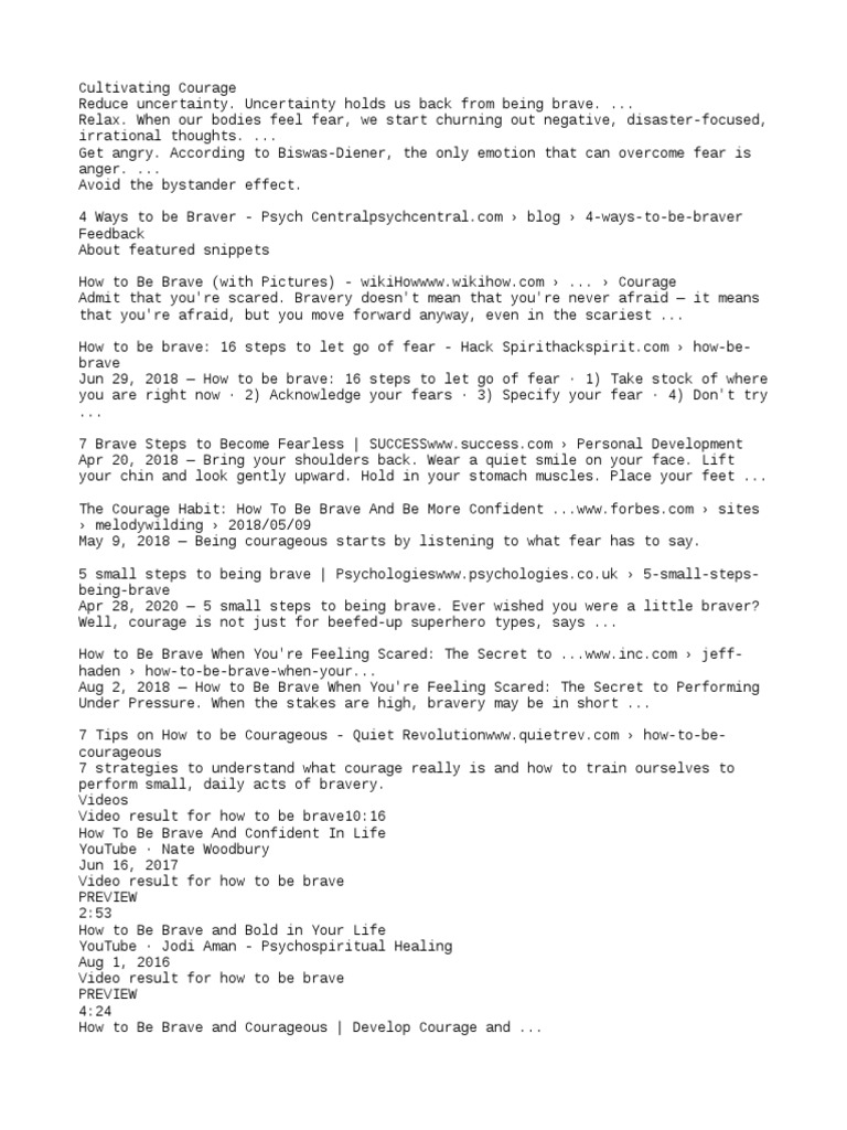 How To Be Brave | PDF | Courage | Emotions