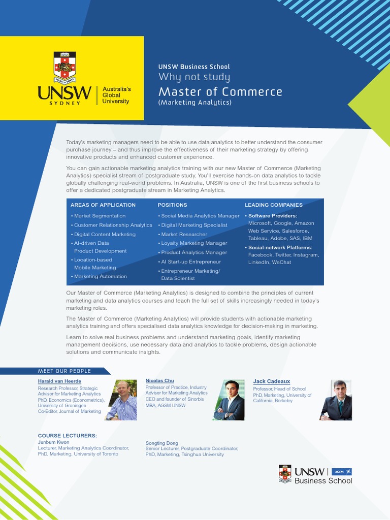 UNSW Marketing Analytics Brochure PDF | PDF | Analytics | Marketing