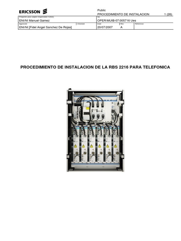 Procedimiento de Instalacion de La RBS 2216 para Tme | PDF | Tornillo ...