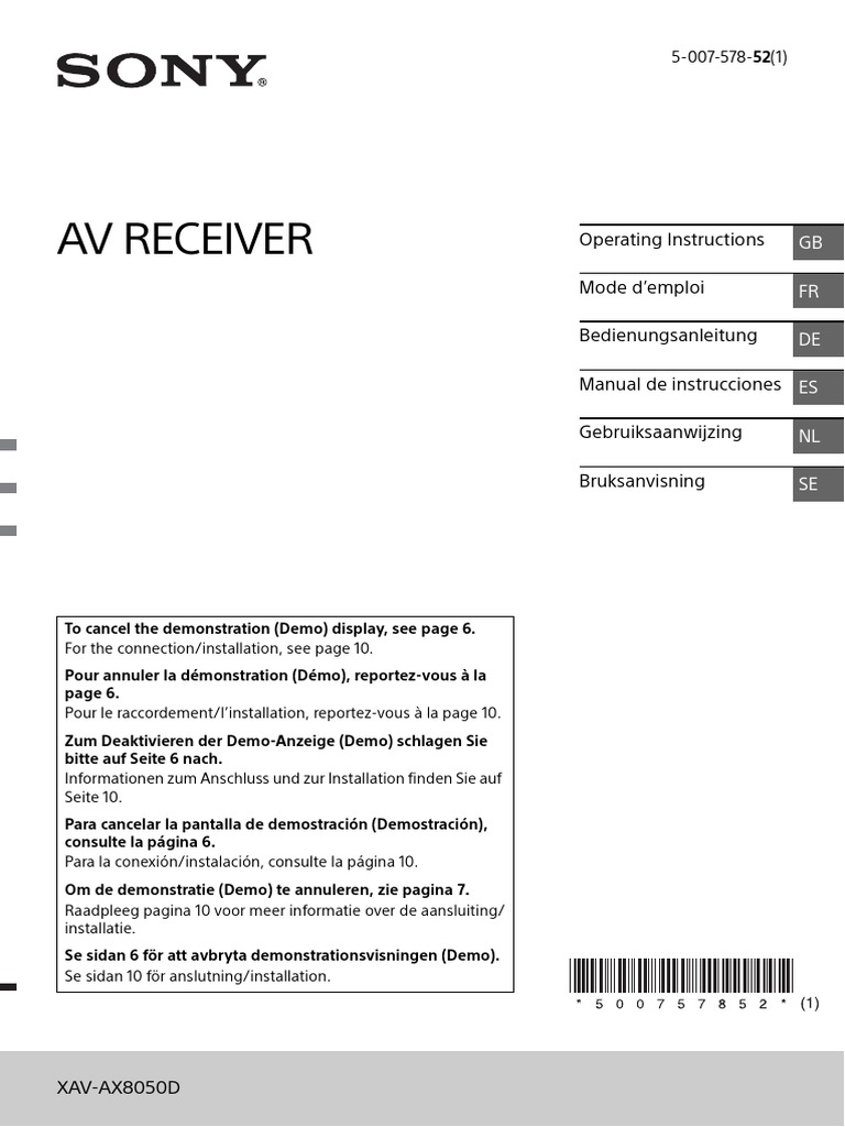 Sony XAV-AX8050 Operating Manual | PDF | I Phone | Bluetooth