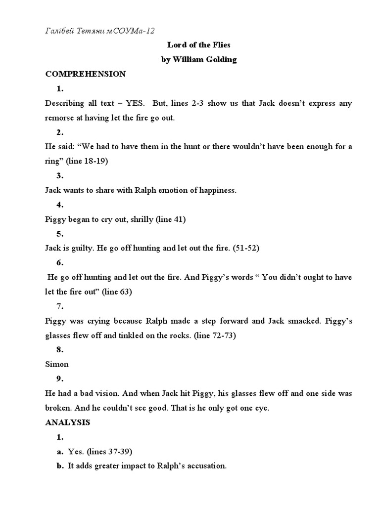 Lord of the Flies | PDF