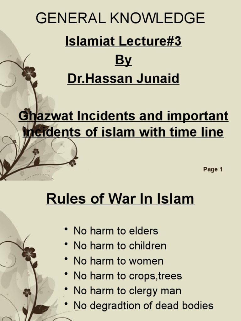 A Comprehensive Overview of Islamiat: Rules of War in Islam, Ghazwat ...