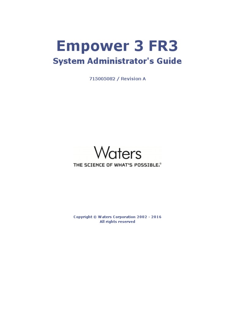 Empower 3 FR3: System Administrator's Guide | PDF | Databases ...
