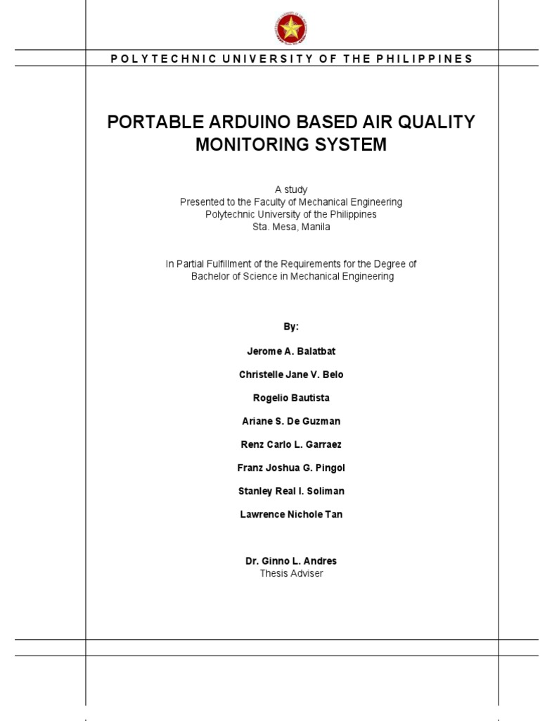 Portable Arduino Based Air Quality Monitoring System: Polytechnic ...