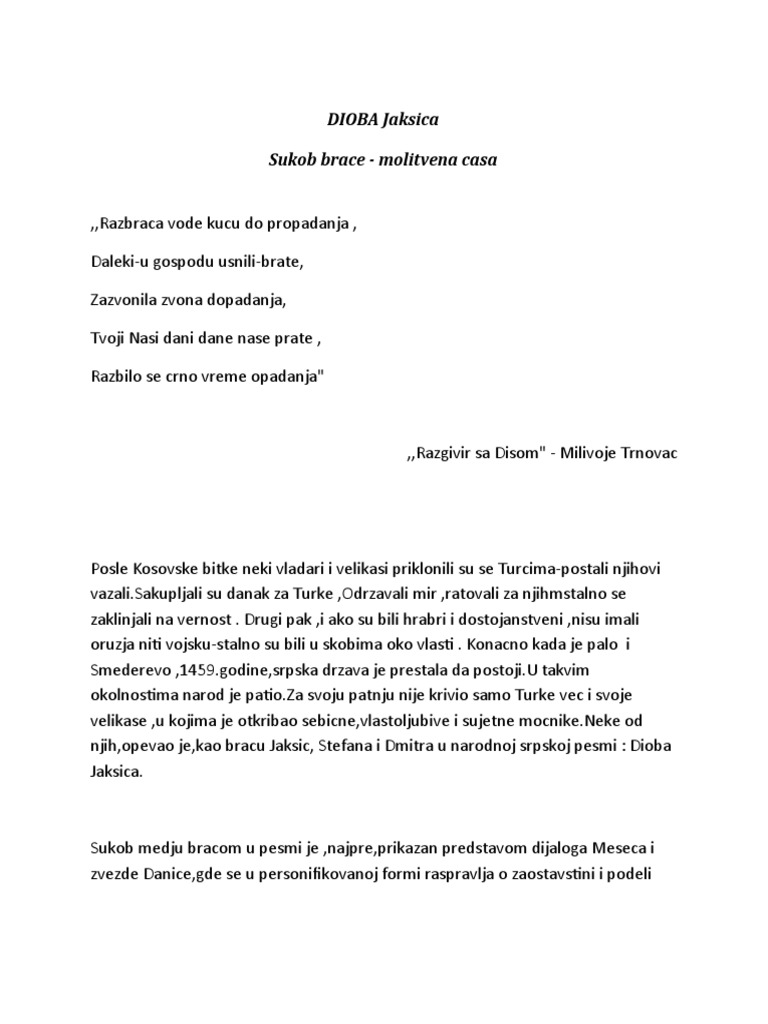 Dioba Jaksica Word | PDF