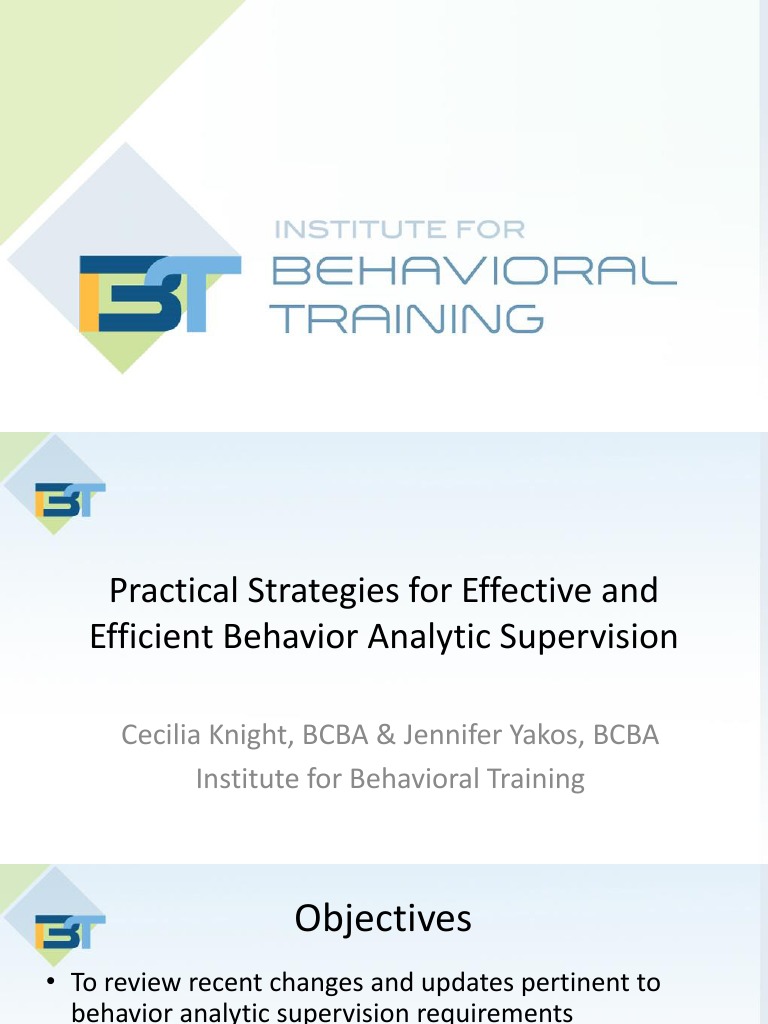 Practical Strategies For Effective and Efficient Behavior Analytic Supervision PDF | PDF