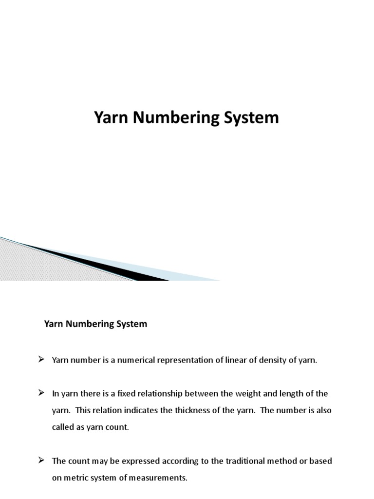 Yarn Numbering System | Download Free PDF | Yarn | Textile Arts