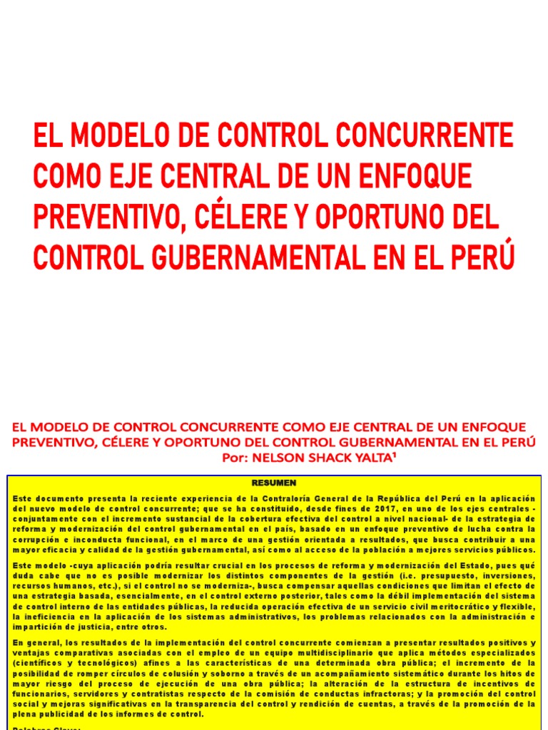 Modelo de Control Concurrente Como Eje Central de Un Enfoque Preventivo | PDF | Corrupción ...