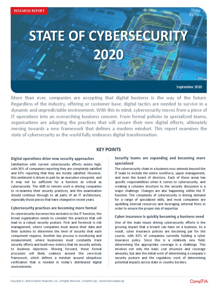 State of Cybersecurity 2020: Research Report | PDF | Computer Security ...