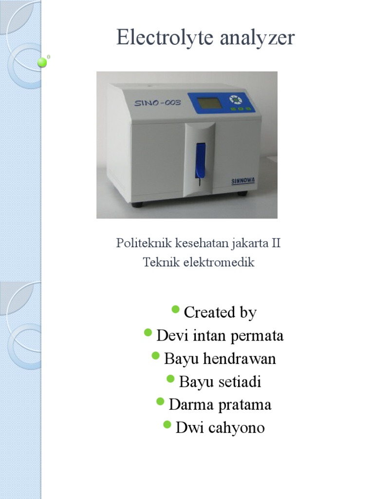 Electrolyte Analyzer | PDF