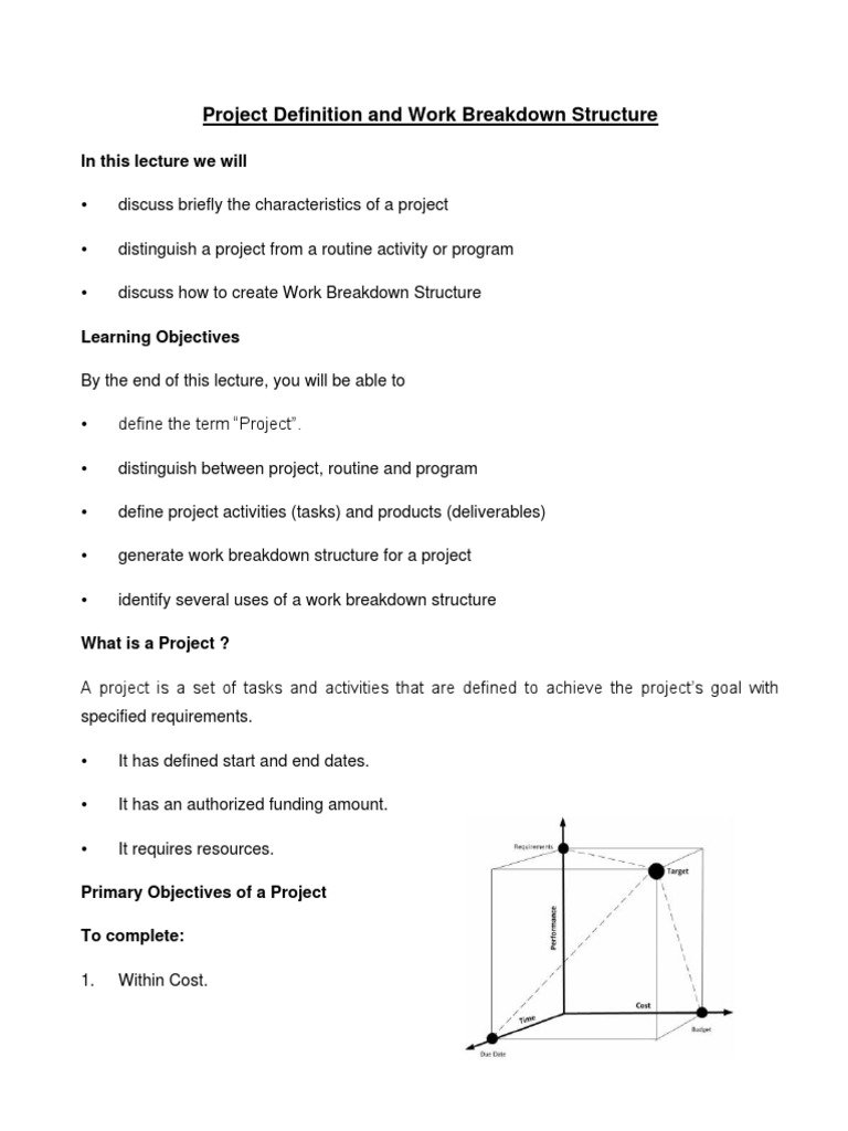 Project Definition and WBS | PDF | Art