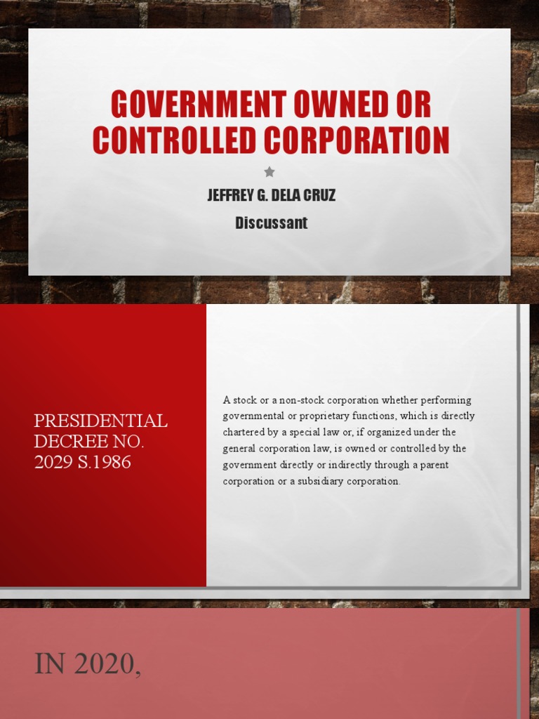 Government Owned and Controlled Corporations | PDF | Economies | Government