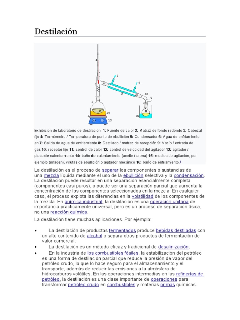 Destilación Pdf Destilación Química
