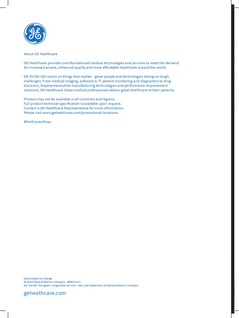 Optima XR646 HD Brochure | PDF | X Ray | Radiography