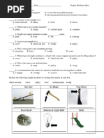 Simple Machines Worksheet&Test | PDF