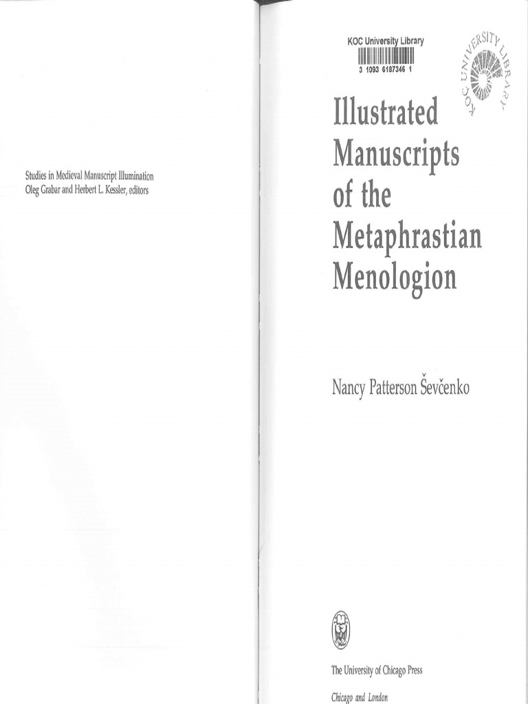 Patterson Sevcenko, Illustrated MSS of The Metaphrastian Menologion PDF | PDF