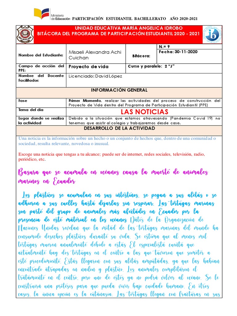 Alexandra Achi Bitacora 9 | PDF