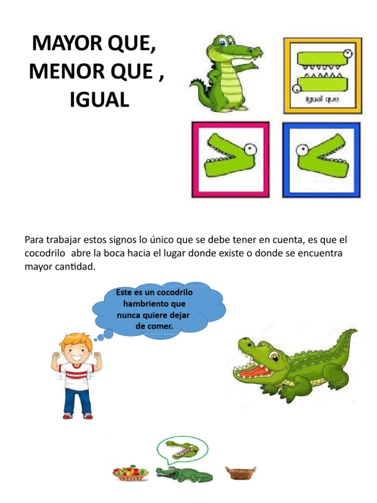 Signos de mayor y menor en matemáticas | PDF