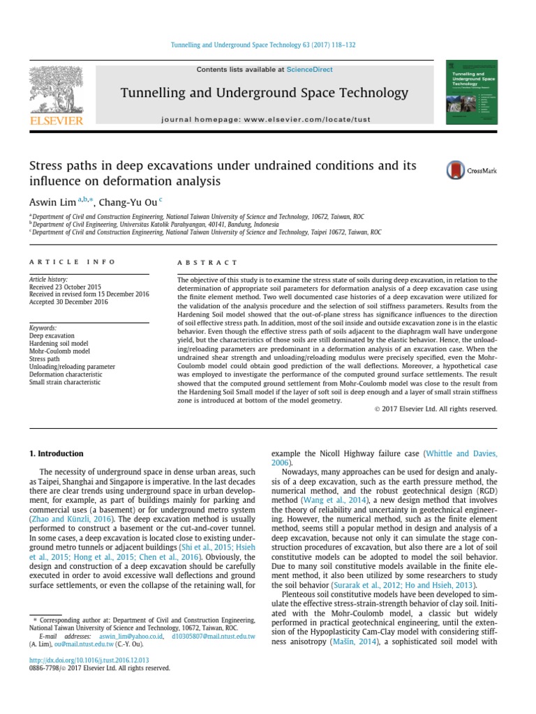 Tunnelling and Underground Space Technology: Aswin Lim, Chang-Yu Ou ...