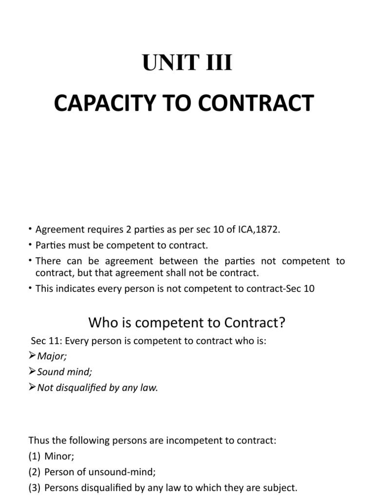 Capacity to Contract: Minors and Law | PDF | Law