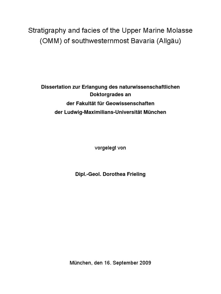 Stratigraphy of Upper Marine Molasse | PDF | Sedimentary Rock | Petrology