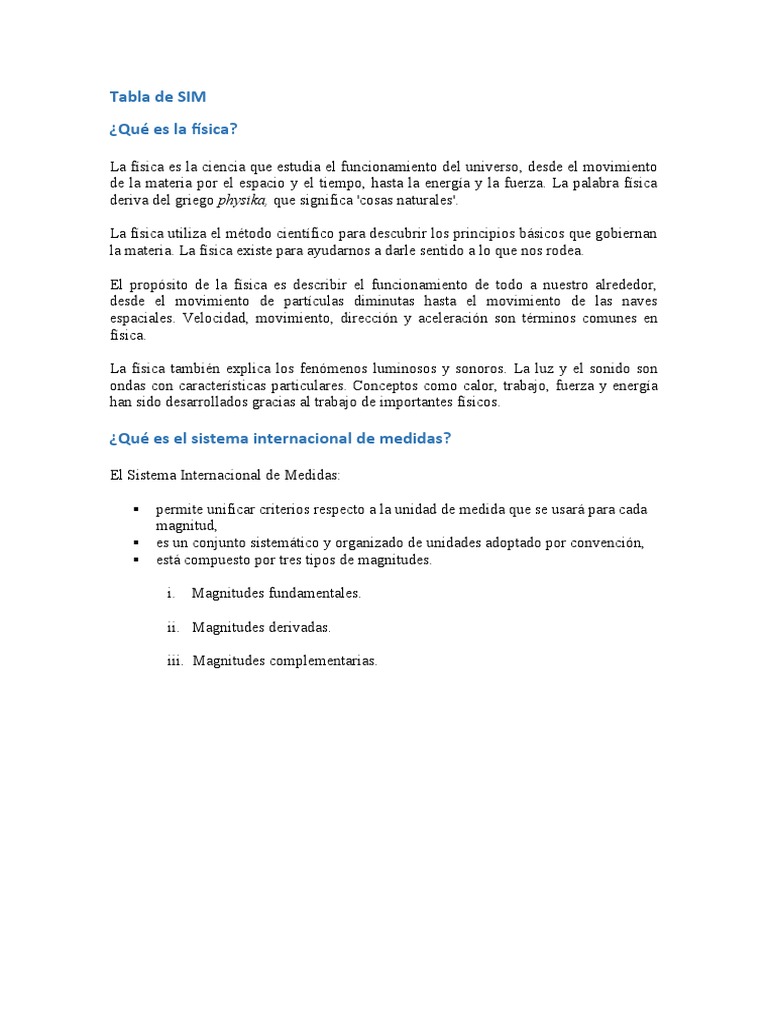 Tabla de SIM | PDF