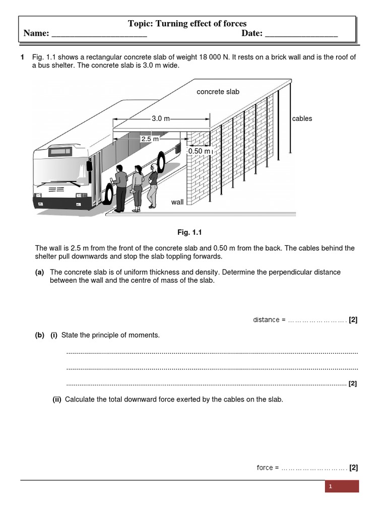 Turning Effect of Forces (Worksheet) | PDF | Anchor | Force