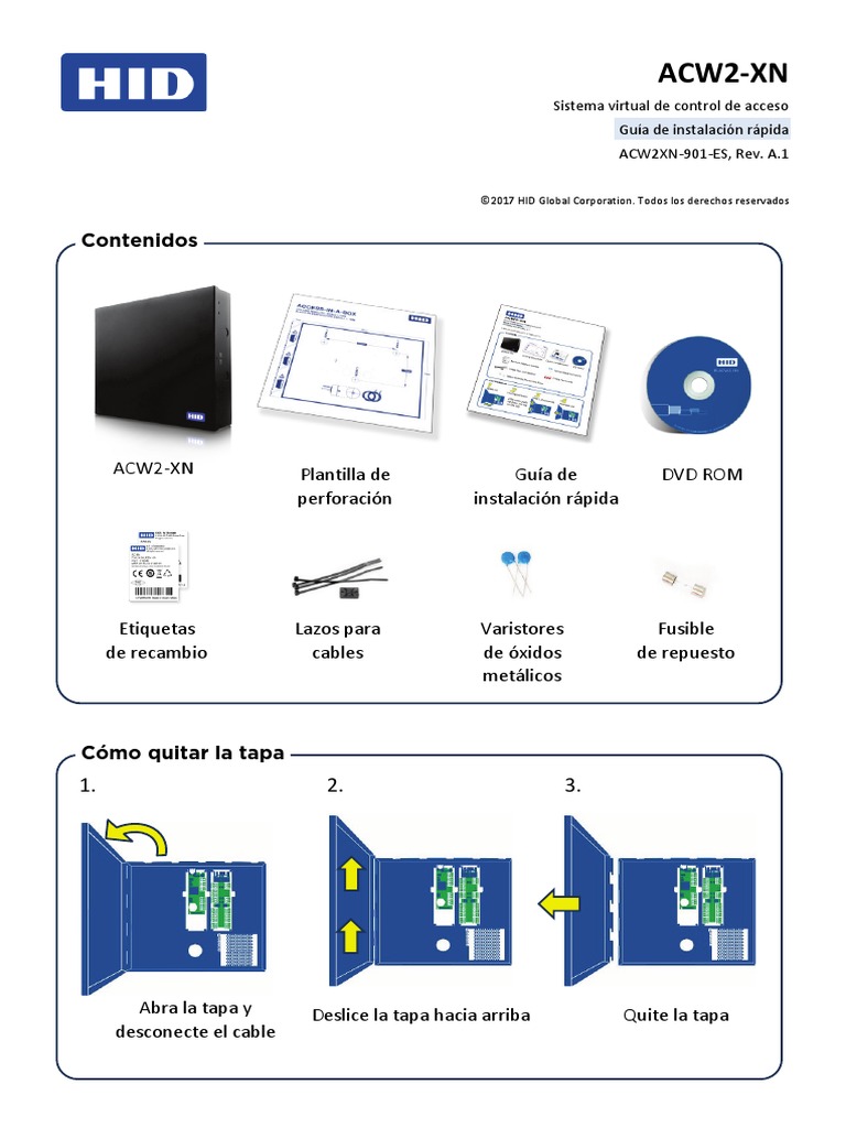 HID ACW2-XN Quick Guide ES - Guía Rápida | PDF | Electrónica ...