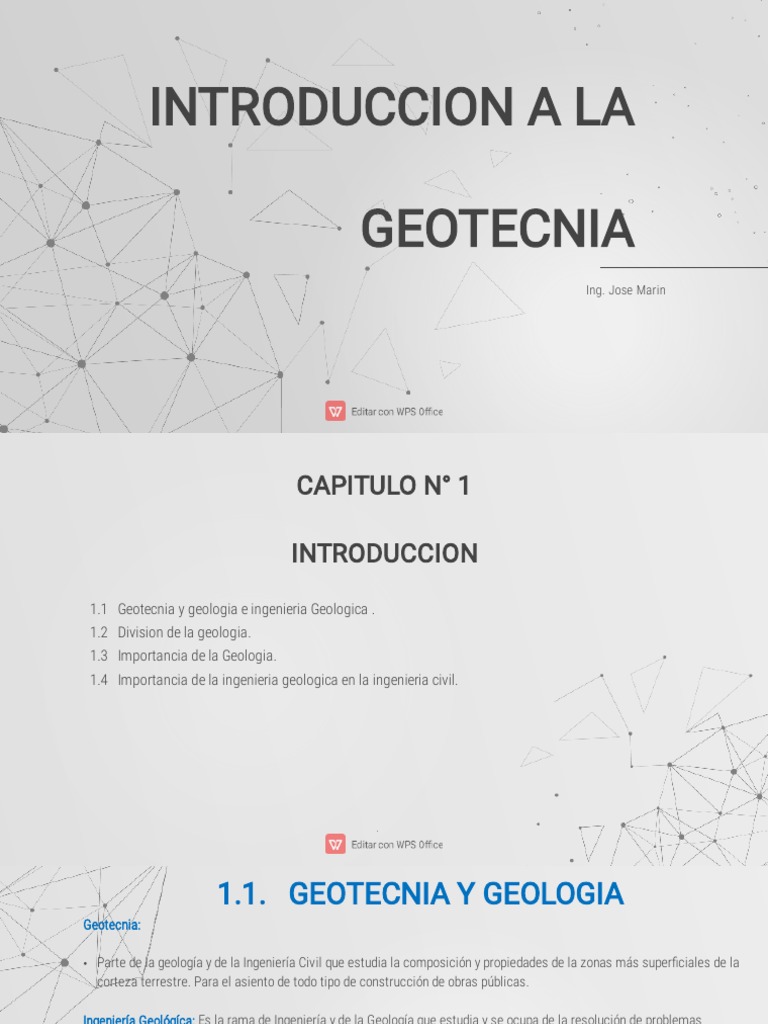 Introduccion A La Geotecnia | PDF | Tierra | Geología