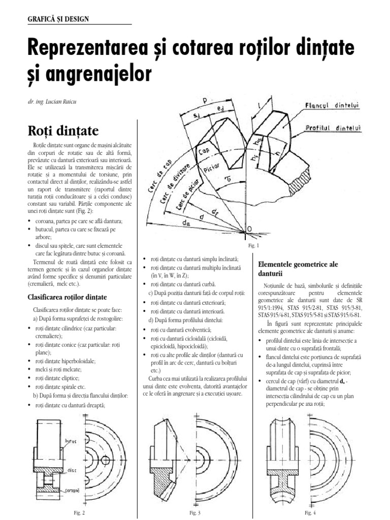 reprezentarea si cotarea rotilor dintate