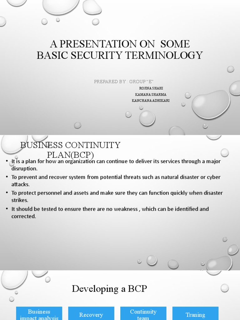 A Presentation On Some Basic Security Terminology | PDF | Cybercrime ...