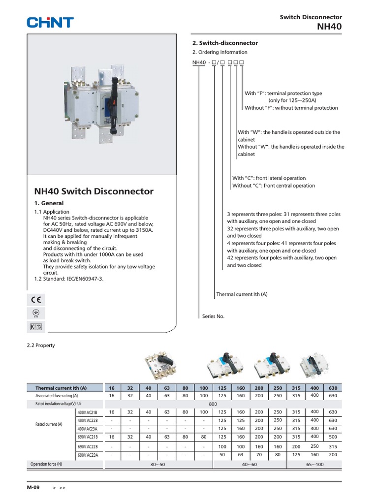 NH40 Datasheet | PDF | Fuse (Electrical) | Electric Power