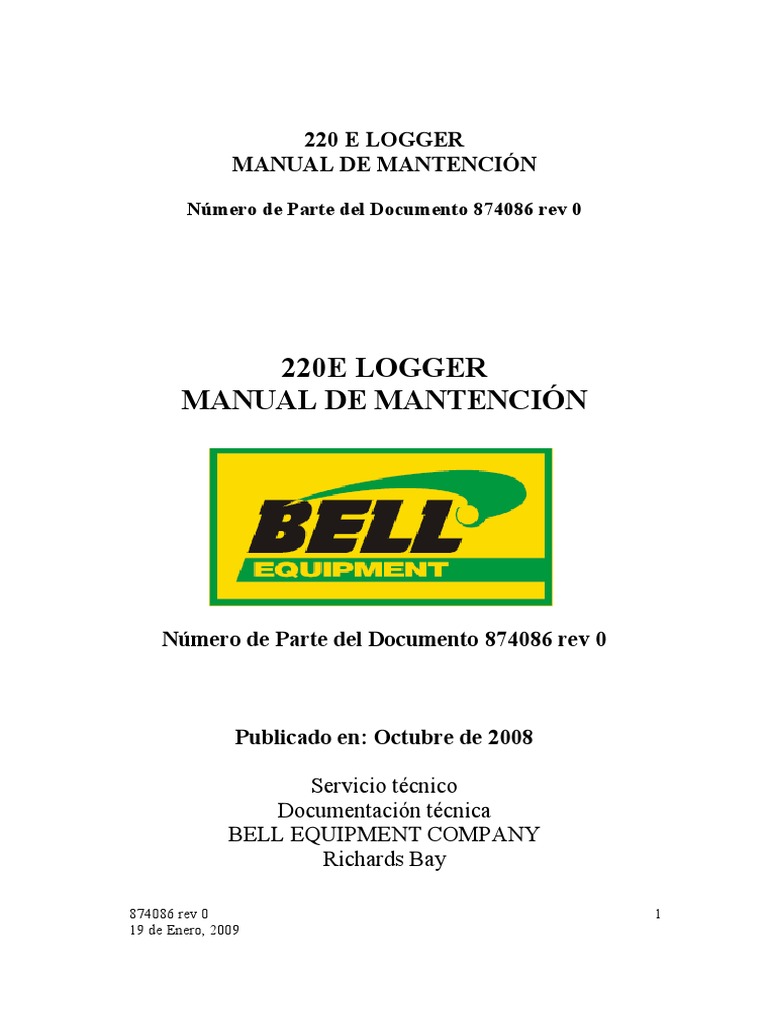 Bell 220 e Logger Manual Servicio | PDF | Bomba | Neumático