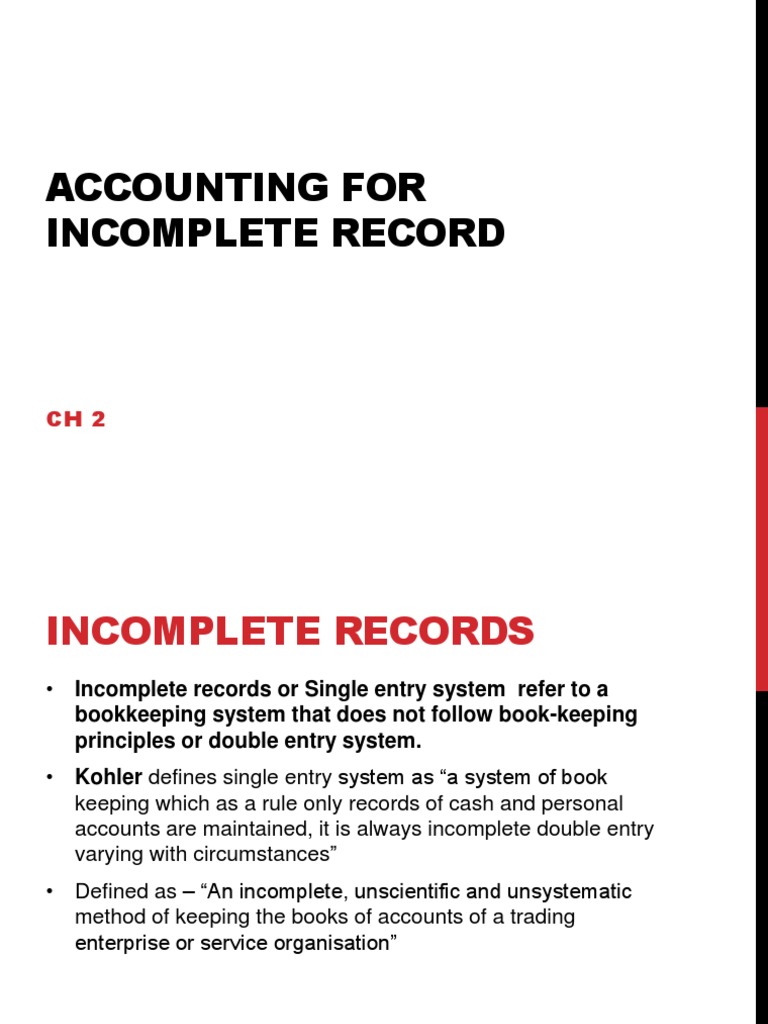 Accounting For Incomplete Record PDF | PDF | Debits And Credits ...
