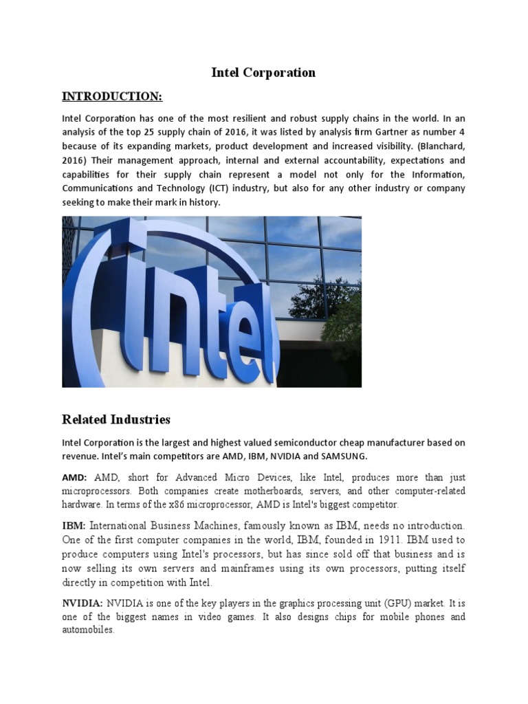An In-Depth Analysis of Intel Corporation's Supply Chain Management, Competitors, Financial ...