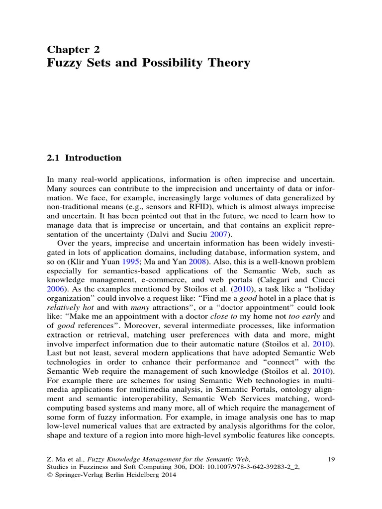 Fuzzy Set and Possibility Theory | PDF | Fuzzy Logic | Semantic Web