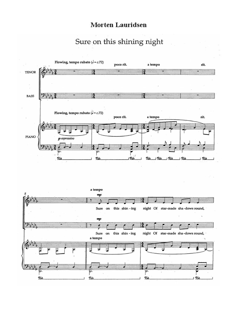 Lauridsen SureOnThisShiningNight | PDF