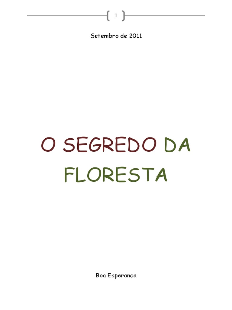 O Segredo Da Floresta Versão Pdf Primeiros Capítulos Pdf